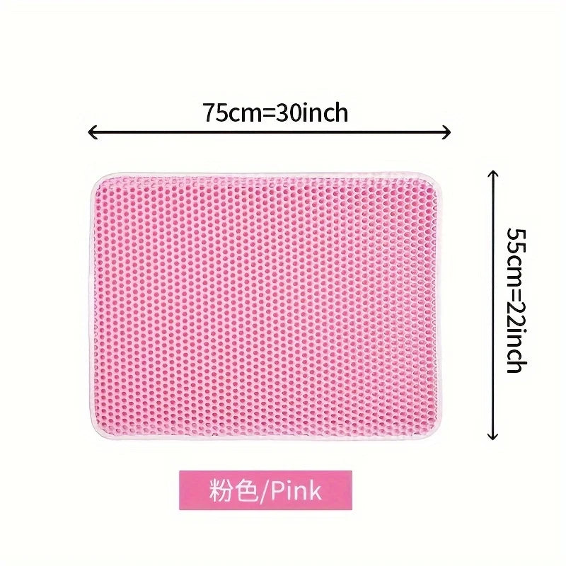 1Pc Large Size Cat Litter Mat-Advanced Honeycomb Double Layer Design,U ...